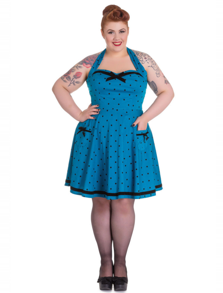 Hell Bunny Jolene Dress: Blue - 3XL - Suicide Glam Australia