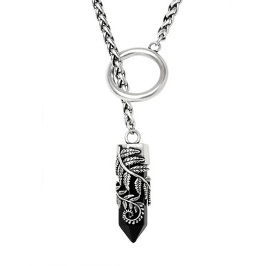 Restyle Crystal Fern O-Ring Necklace - Suicide Glam Australia