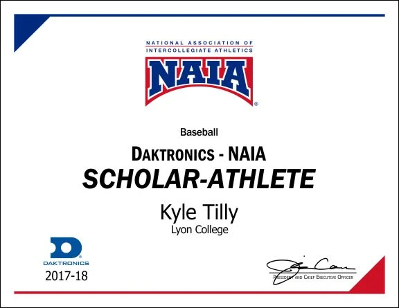 All-American certificate - Collegiate Awards