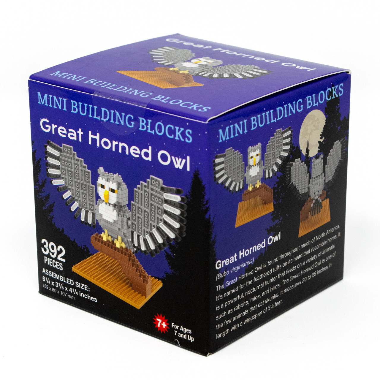 Mini Building Blocks Great Horned Owl - Mass Audubon Shop