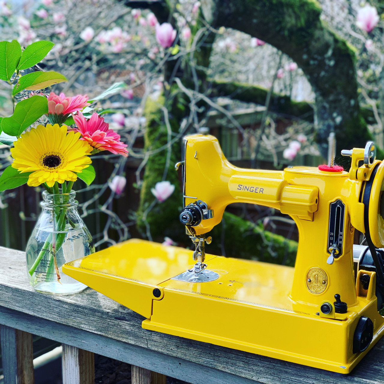1955 Singer Featherweight 221, School Bus Yellow