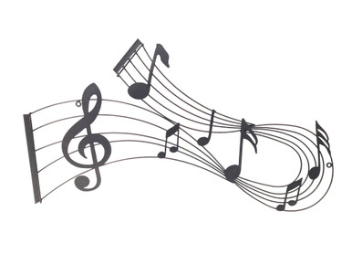 MET148 Wall Decor Musical Notes Black 72x40cm
