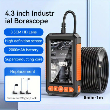 INSKAM 4.3-inch IPS Screen Industrial Endoscope Camera - Dual Lens, 8mm ...