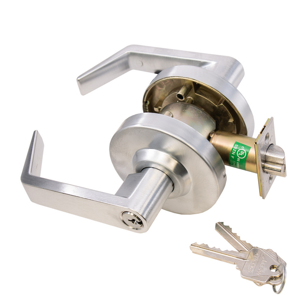 ARROW XQL97-SB-26D Intruder Classroom Cylindrical Lever Lock-Chrome ...