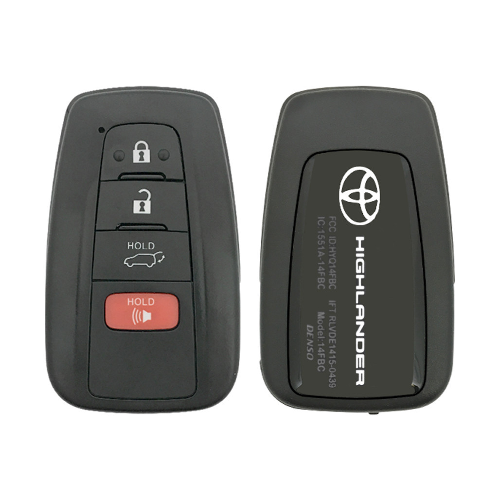 Toyota Highlander 4 Button Smart Key HYQ14FBC / 8990H-0E020 181392 Keys ...