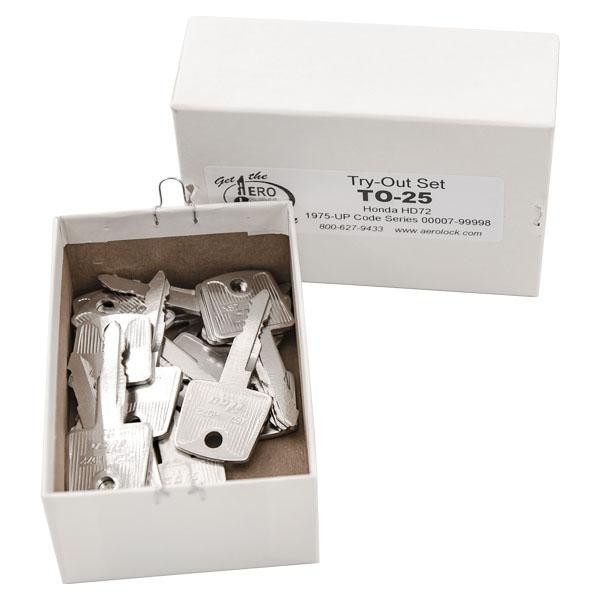 Aero Lock HD72 Tryout Keys Set For Honda ATV and Motorcycles - 16 Keys ...