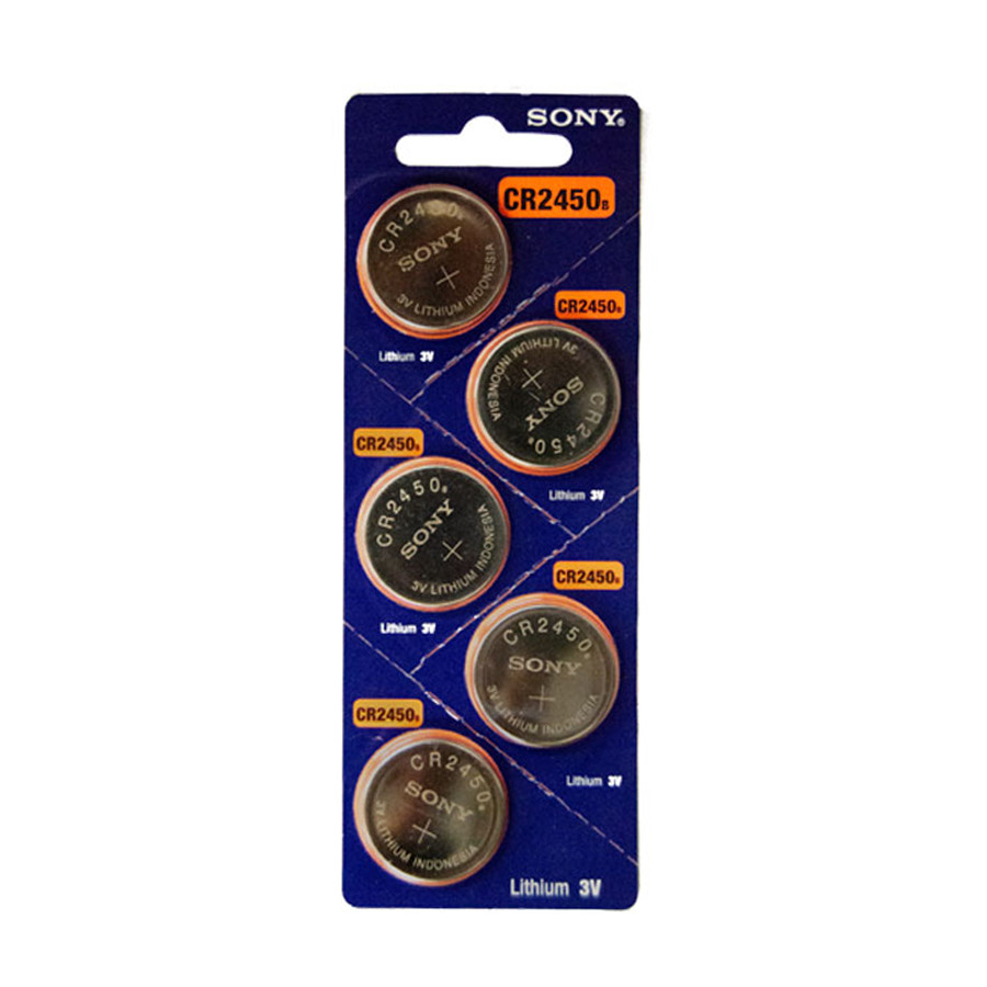 SONY CR2450 Coin Battery, 5 Pack SONY Blister 5-Pack Batteries