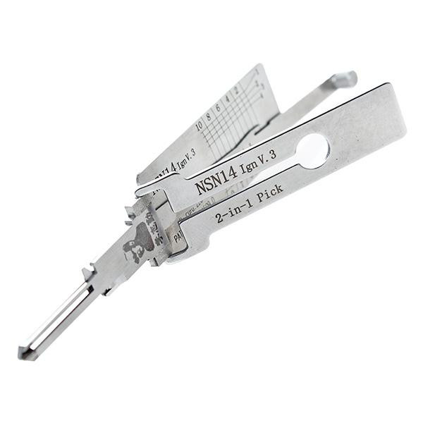 Original Lishi NSN14 DA34 SUB1 X237 10-Cut 2-in-1 Pick - Ignition ...