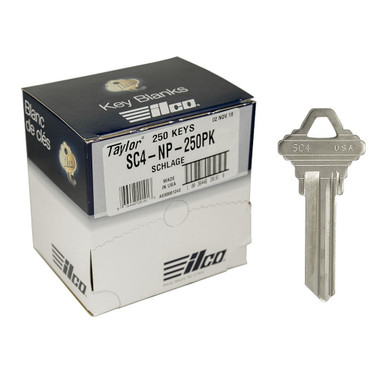 ILCO SC4 Metal Key Blank - Nickle Plated Brass - 250 Pack ilco ...