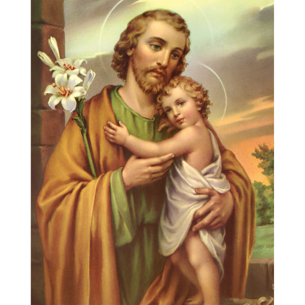 Traditional Image of St. Joseph - Canvas Print - 16" x 20" - Joseph the ...