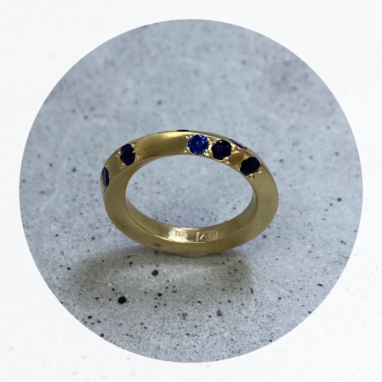 Anna Davern- Mobius Coil Ring- Yellow Gold- Ceylon Sapphires- Size N1/2 ...