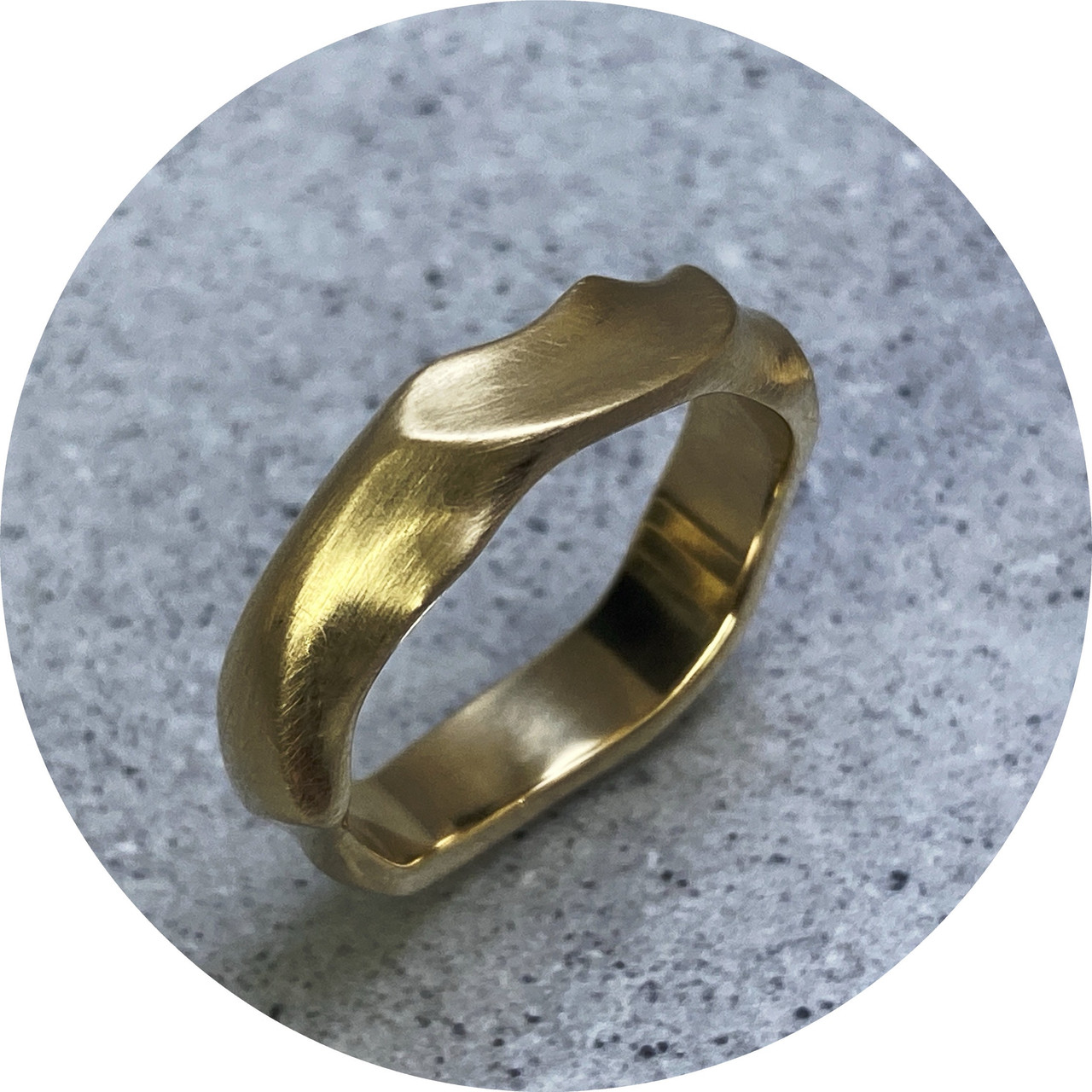 Leonie Simpson - Ripple Ring, 9ct Yellow Gold, Size T - KIN Gallery