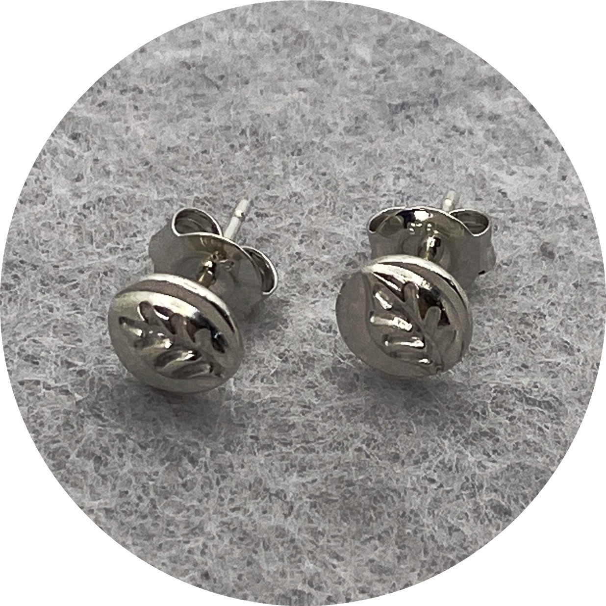 Jess Devers - 'Leaves No. 1' Botanical Studs, Sterling Silver - KIN Gallery