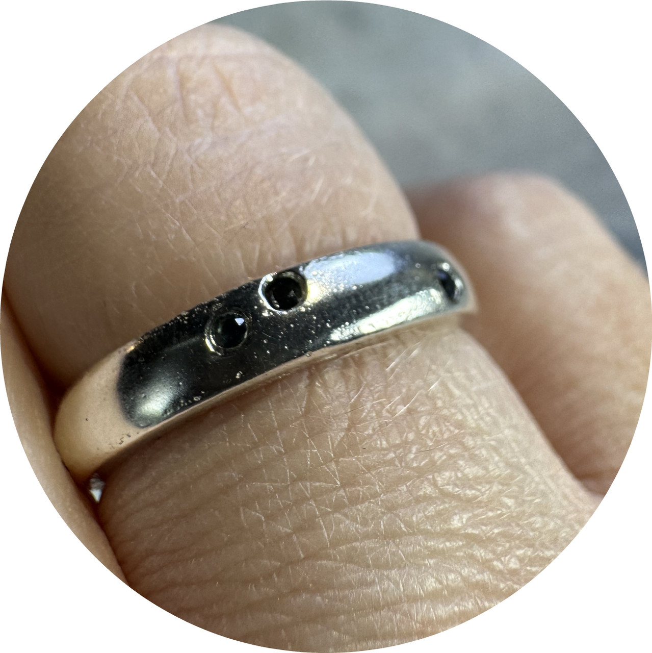 Kirra-Lea Caynes - Sterling Silver Sand Cast 4mm Band With 9 Australian ...