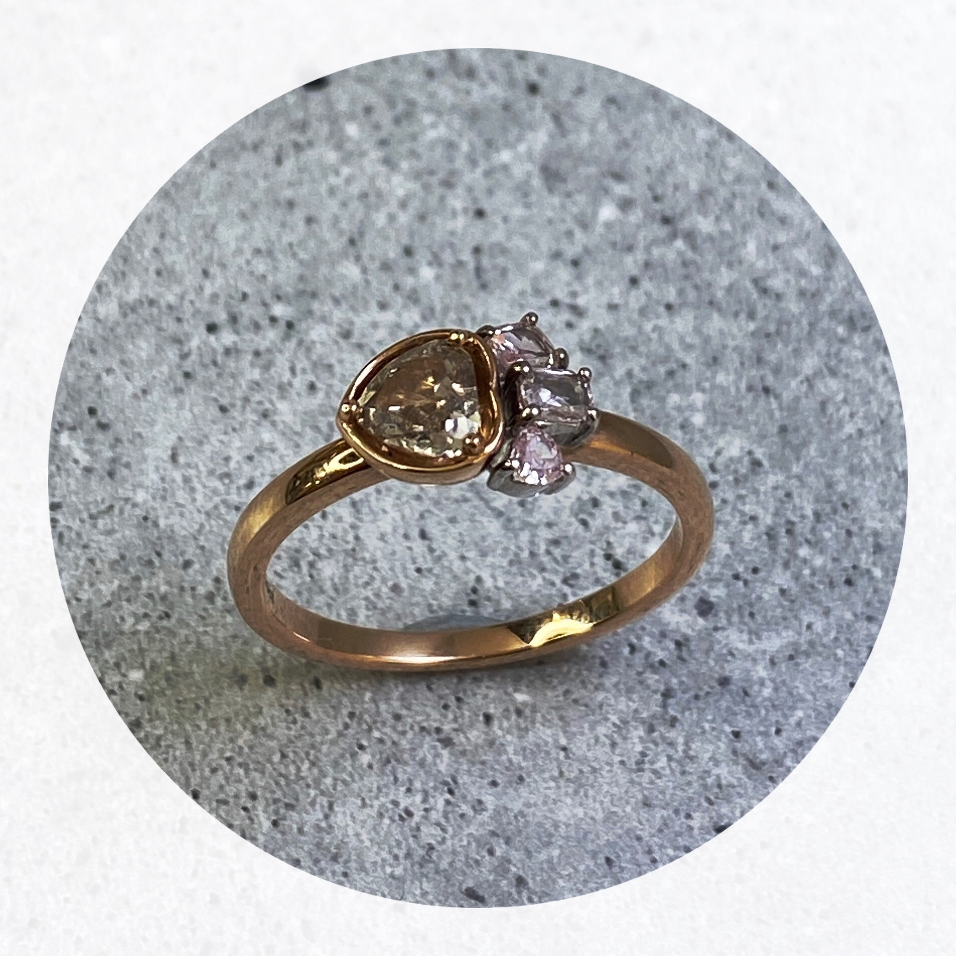 KIN- Cluster Diamond Ring -18ct rose gold ring- - KIN Gallery
