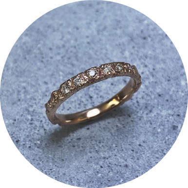 Albert Tse - Crater Diamond Band, 9ct Rose Gold, Diamonds, Size N - KIN ...