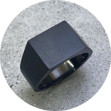Brendan Cunningham- Signet Ring, Zirconium, Size Z 1/2 - KIN Gallery