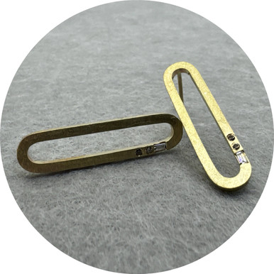 Robyn Clarke - 'Gotham' Small Long Oval Studs, 9ct Yellow Gold ...