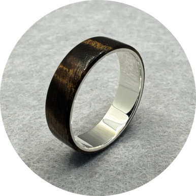 KIN - Sterling Silver and Gold 'Wood' Ring. Size T - KIN Gallery