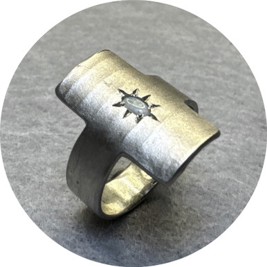Nina Baker - 'Rectangular Opal Signet' Ring, Sterling Silver ...