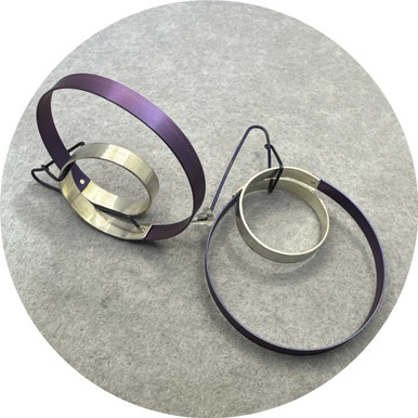 Vanessa Williams - 'Continuous Double Loop Earring', Titanium, Sterling ...