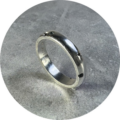 Kirra-Lea Caynes - Sterling Silver Sand Cast 4mm Band With 9 Australian ...