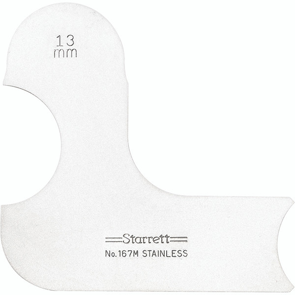 Starrett 167M-13 | 13mm Satin Coated Steel Individual Radius Gage - All ...