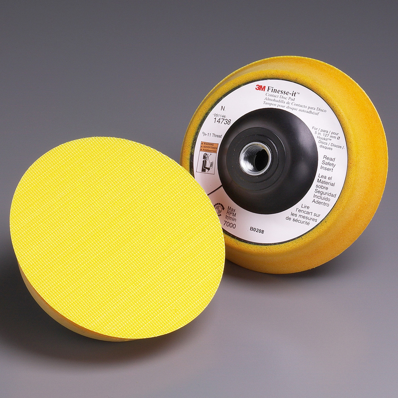 3M 7100034892 | 14738 Finesse-it Hookit 5" Diameter x 5/8-11 Thread x 1 ...