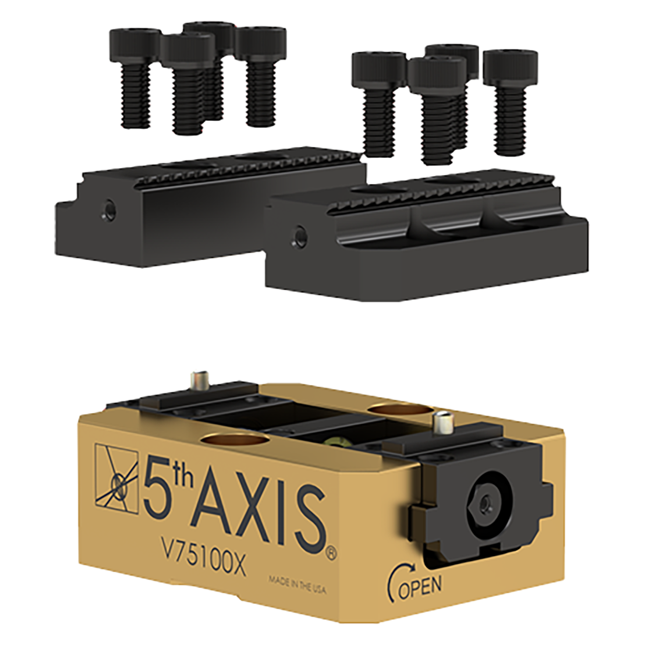 5th Axis V75100X | 45 Degree x 75mm Width Compact Self-Centering Vise ...