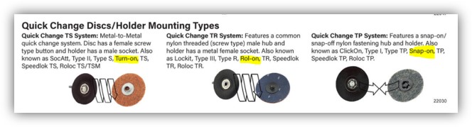 Understanding mounting types on quick change abrasive discs - All ...