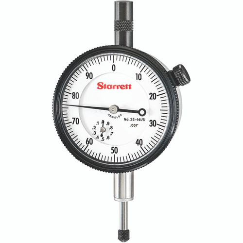 Starrett 25-441/5J WCSC | 1/2" Dial Indicator 0.0010" Graduation White ...