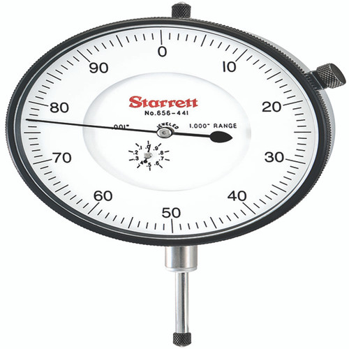 Starrett 656-441J | 1" Dial Indicator 0.0010" Graduation White Dial - All Industrial Tool Supply