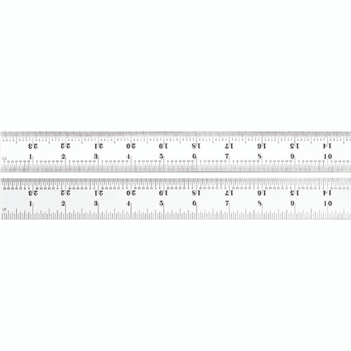 Starrett C607R-24 | 24" Spring-Tempered Steel Rule 1/16", 1/32", 1/64 ...