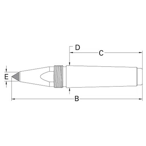 Royal 11540 | 3 MT Taper Threaded Dead Center with Carbide-Tipped Point ...