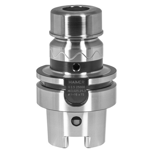 Haimer A63.025.16.3.HP | 75.00mm Length Ultra Short HSK-A63 ER16 Collet ...