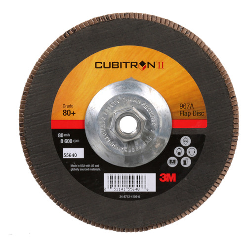 3M 7010327063 | Cubitron II 7" Diameter 967A Y Weight 80+ Grit ...
