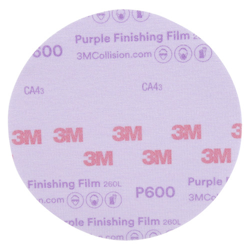 3M 7100122789 | 30671 Hookit 6" Diameter 260L P600 Grit Aluminum Oxide Film Abrasive Disc - All ...