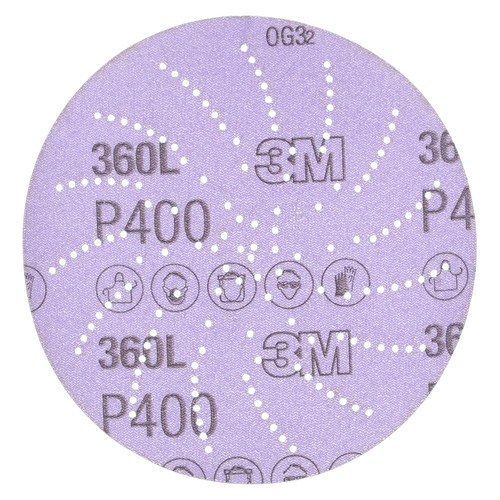 3M 7100077549 | Xtract 5" Diameter 360L P400 Grit Aluminum Oxide Film ...