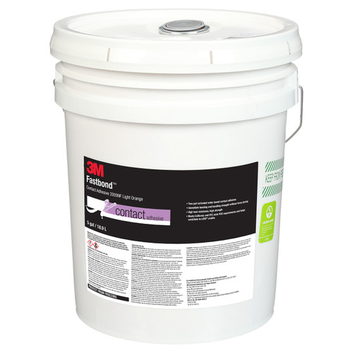 3M 7000121396 | Fastbond 2000NF 5 Gallon Capacity Light Orange Contact ...