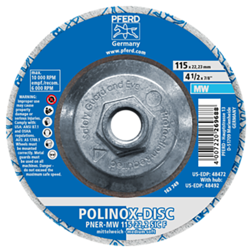 Pferd 47802694 | 48492 4-1/2" Diameter x 1/2" Width Silicon Carbide ...