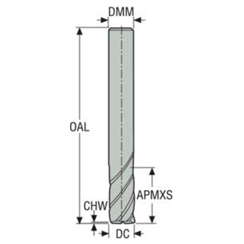 Seco Tools 02679371 | 8.00mm Shank x 60.00mm OAL 3 Flute 48 Degree ...