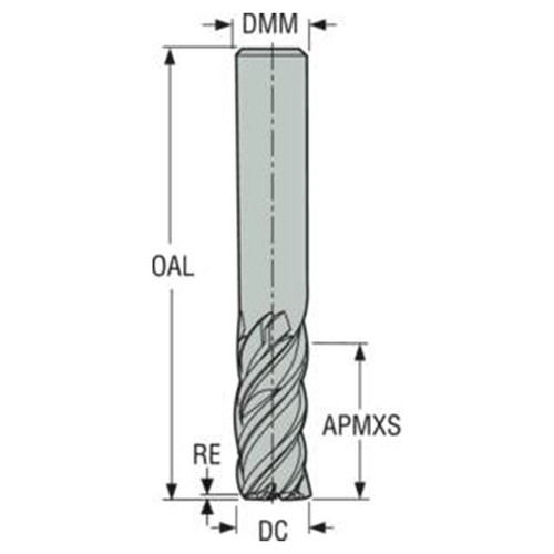 Seco Tools 02679565 | 20.00mm Shank x 100.00mm OAL 4 Flute 48 Degree ...