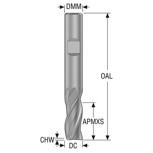 Seco Tools 10053129 | 10.00mm Shank x 72.00mm OAL 3 Flute 35 Degree ...