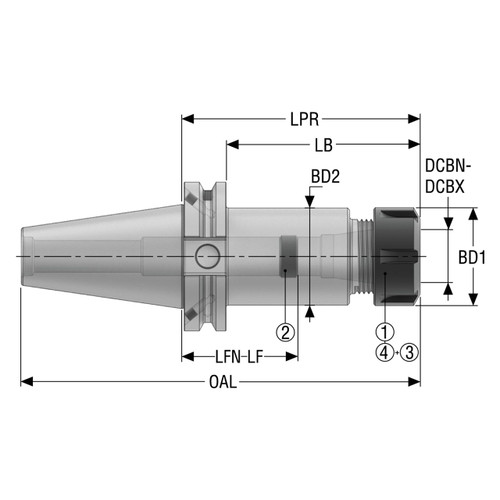 Seco Tools 10008242 | CAT50TFADB-ER40-4.000 1.024" Connection Diameter ...