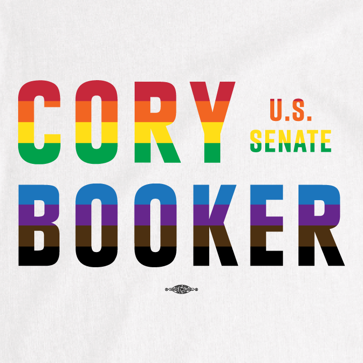 Cory Booker U.S. Senate Pride Logo (Unisex & Women's White Tee) - Cory ...