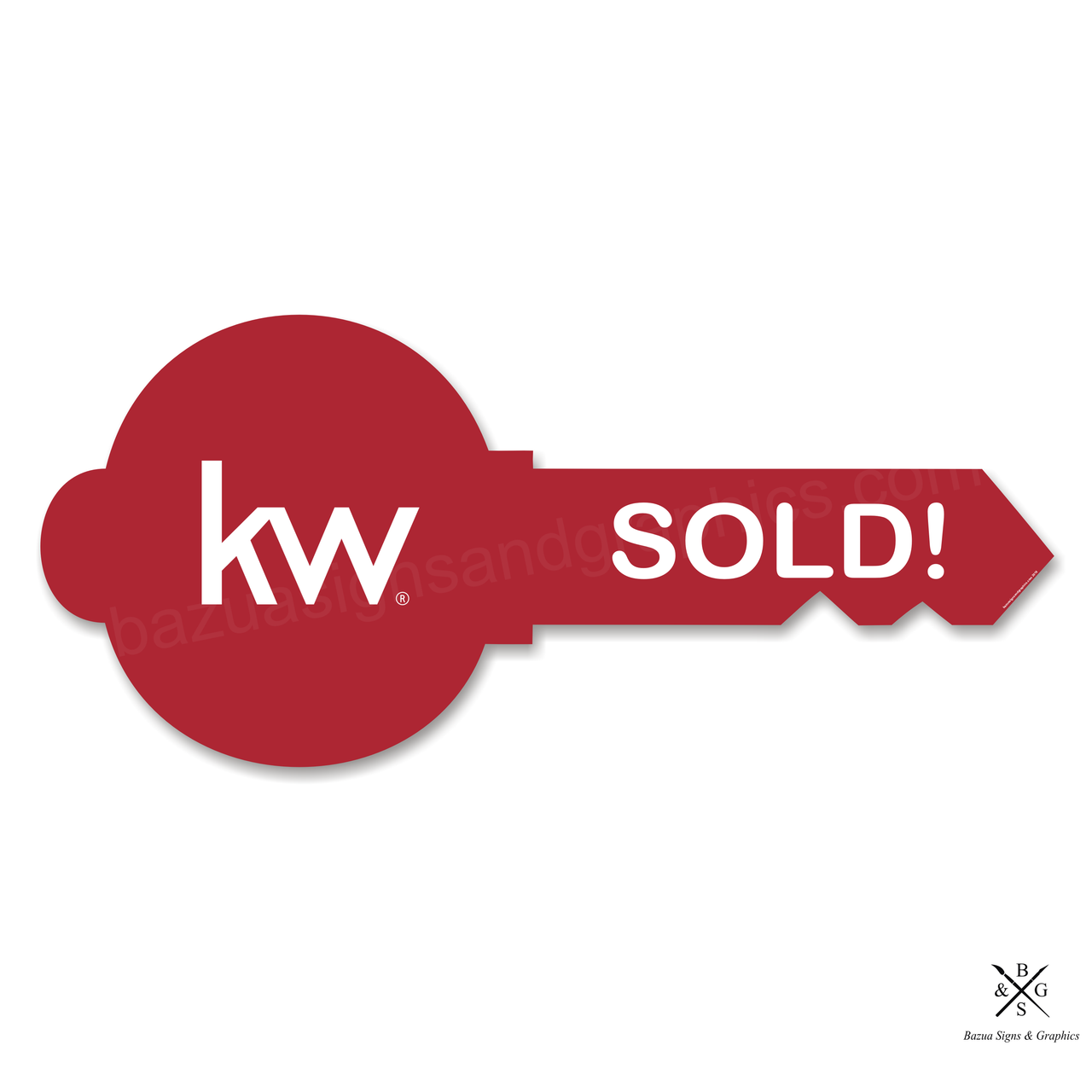 "SOLD!" Key Sign Cutout - Red - Bazua Signs & Graphics