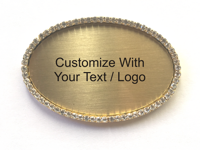 Custom Bling Name Badge - Oval - Bazua Signs & Graphics