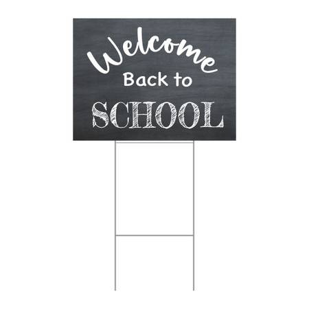 Welcome Back To School Yard Sign with Stake - 03 - Bazua Signs & Graphics