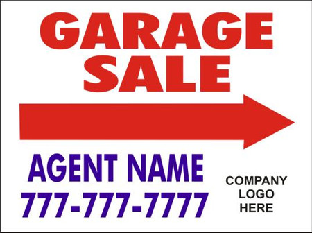 Red/Blue Garage Sale Yard Sign - Bazua Signs & Graphics