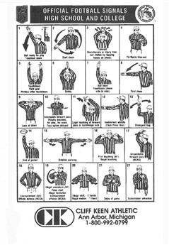 Football Official Signal Card